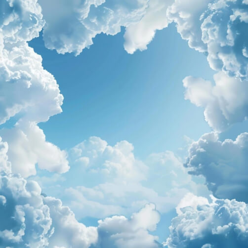 Download Artistic Square Frame in Blue Sky with White Clouds ...