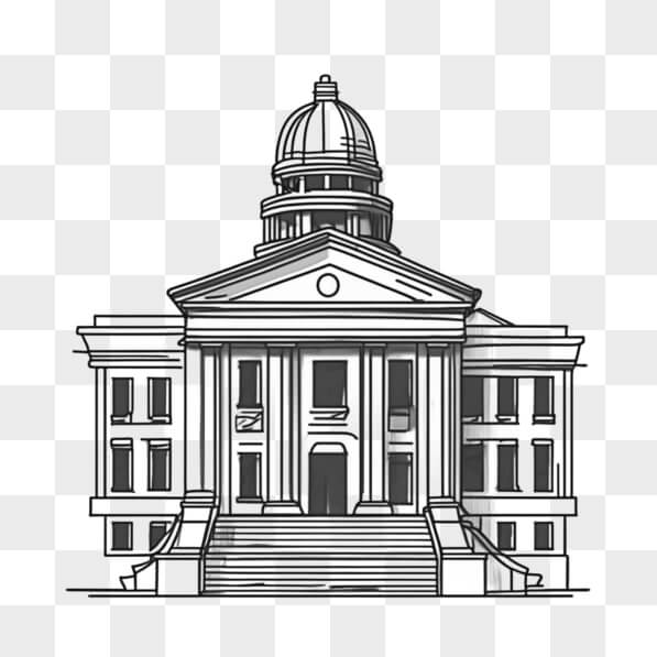 Download Old Courthouse in Mississippi Sketches Online - Creative Fabrica