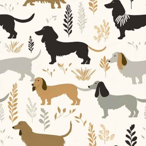 Download Seamless Pattern of Colorful Dachshund Dogs Patterns Online ...