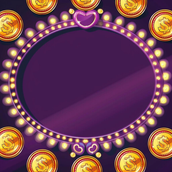Download Circular Frame with Gold Coins and Symbols of Love Backgrounds ...