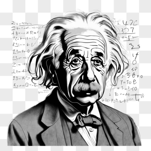 Download Abstract Drawing of Albert Einstein with Mathematical ...