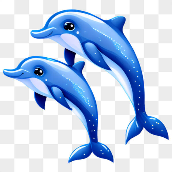 Descarga Dos Delfines Azules Nadando Juntos PNGs En Línea - Creative ...