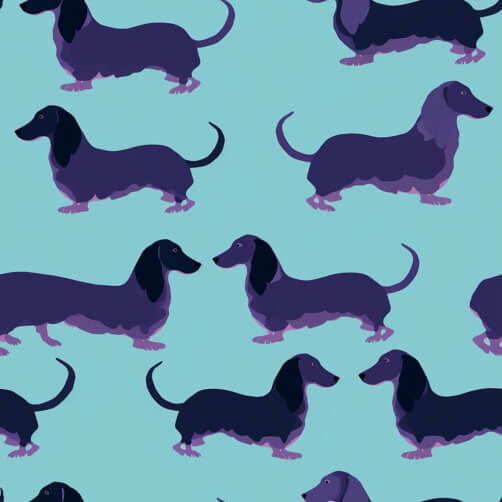 Download Seamless Dachshund Dog Pattern with Leaves Patterns Online ...