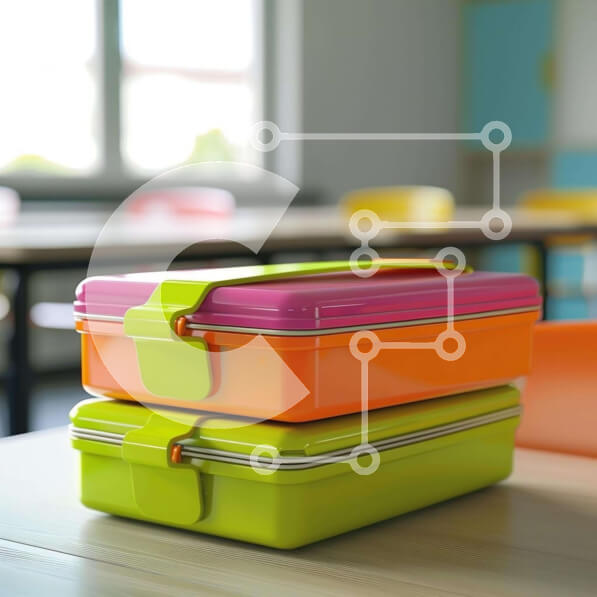 Download Colorful Lunch Boxes on Wooden Table Stockphotos Online ...