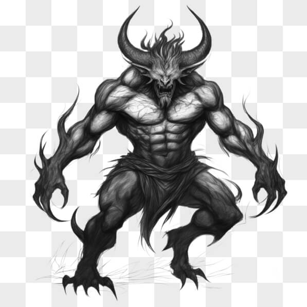 Download Angry Demon Illustration Sketches Online - Creative Fabrica