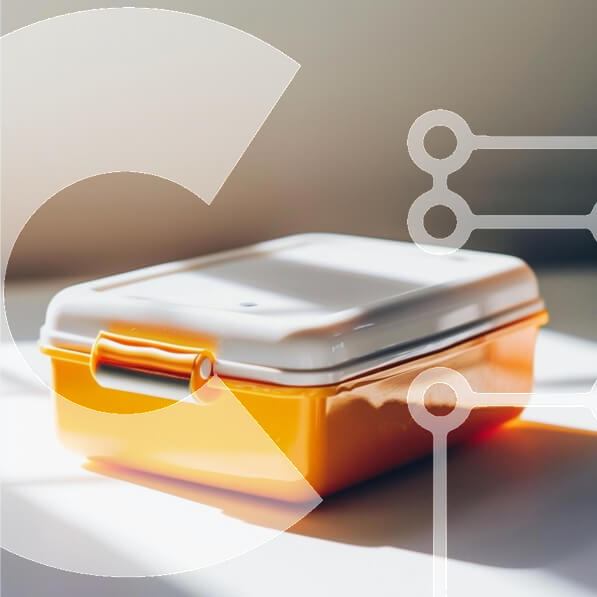 Orange and White Lunch Box for Food Storage stock photo | Creative Fabrica