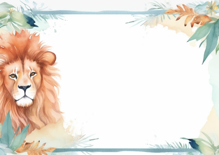Descarga Marco de Acuarela con Elefante y León Fondos En Línea ...