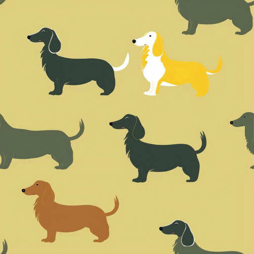 Download Seamless Dachshund Dog Pattern with Leaves Patterns Online ...
