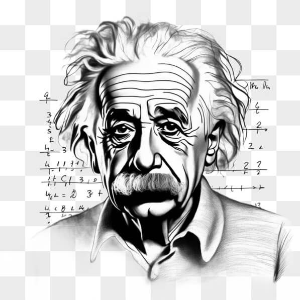 Download Albert Einstein with Mathematical Equations Sketches Online ...