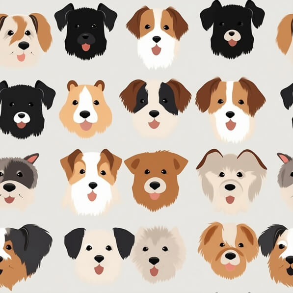 Download Colorful Dog Heads Collage Patterns Online - Creative Fabrica