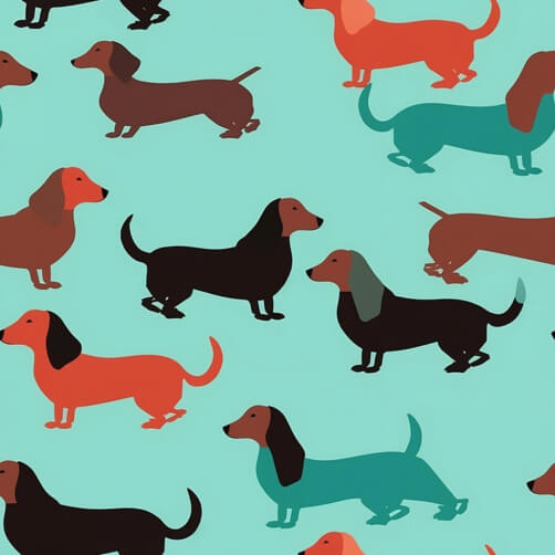 Download Seamless Pattern of Colorful Dachshund Dogs Patterns Online ...