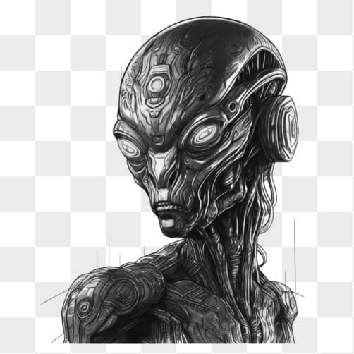 Download Alien Head Drawing for Character Design Sketches Online ...