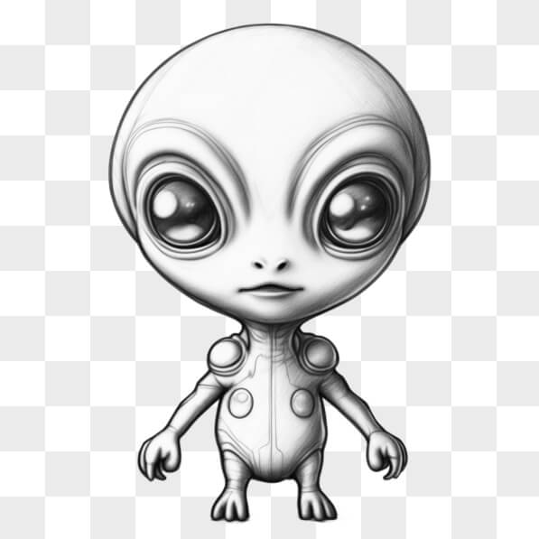 Download Black and White Alien Drawing Sketches Online - Creative Fabrica