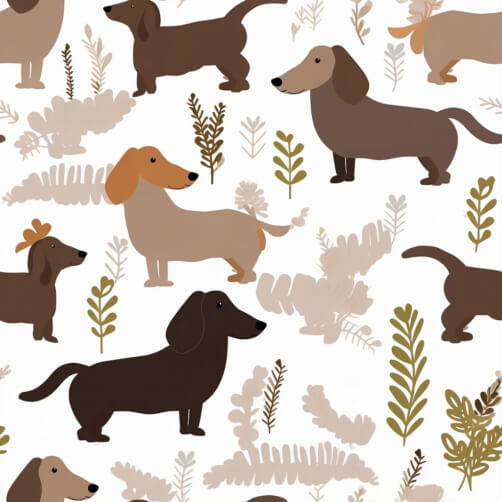 Download Seamless Pattern of Colorful Dachshund Dogs Patterns Online ...