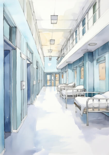 Download Empty Hospital Room with Blue Walls and Cell Bars Backgrounds ...