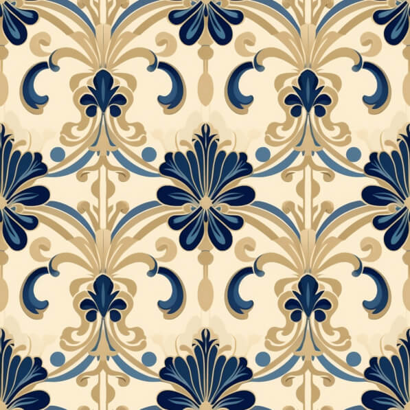 Download Seamless Blue and Beige Floral Pattern Patterns Online ...