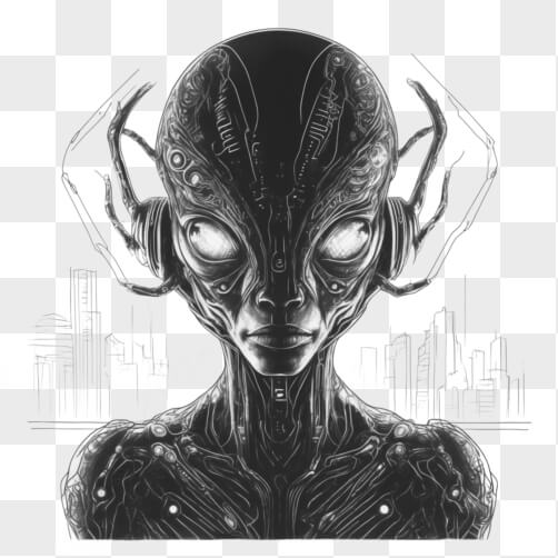 Download Detailed Sketch of an Alien Creature Sketches Online ...