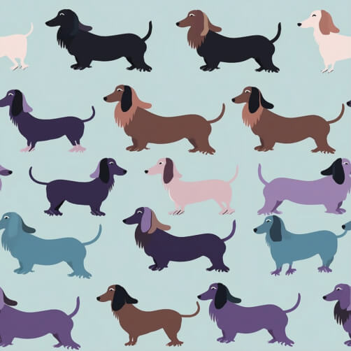 Download Seamless Pattern of Colorful Dachshund Dogs Patterns Online ...