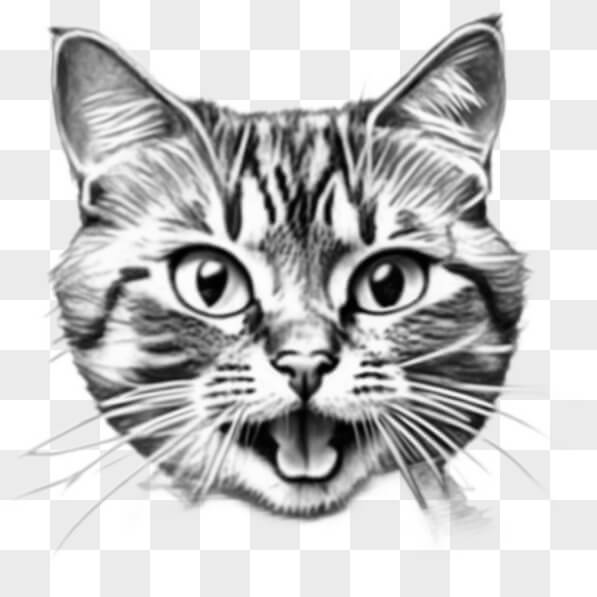 Download Educatieve tekening van een kattenkop Schetsen online op ...