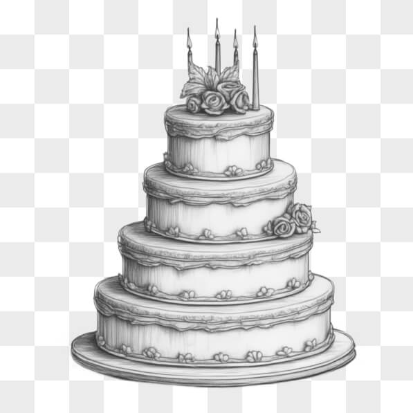 Download Elaborate Wedding Cake Drawing Sketches Online - Creative Fabrica