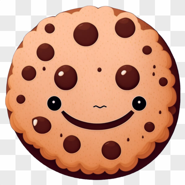 Download Smiling Cookie with Chocolate Chips PNGs Online - Creative Fabrica