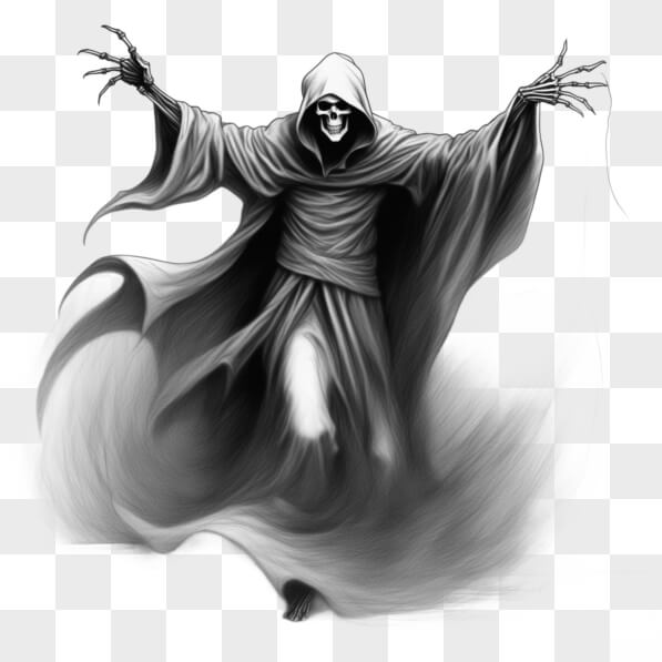 Download Grim Reaper Running Through the Air Sketches Online - Creative ...