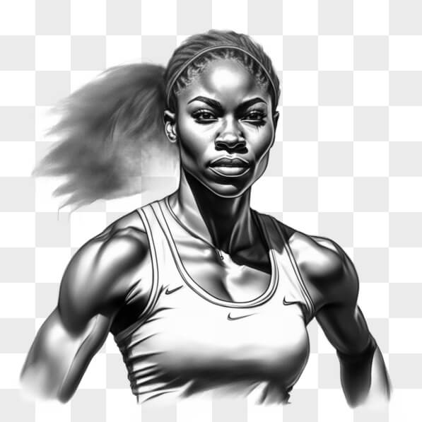 Download Black and White Drawing of Athletic Woman Sketches Online ...