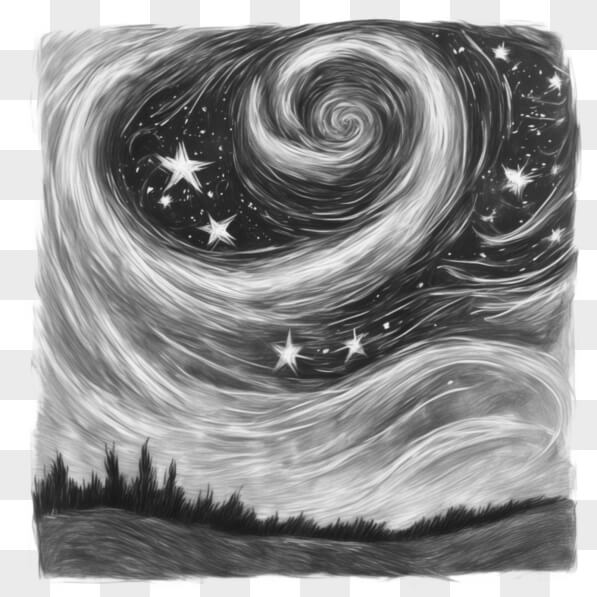 Download Starry Sky Drawing Sketches Online - Creative Fabrica