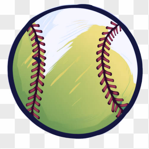 Download Colorful Softball Ball with Watercolor Splatters PNG Online ...