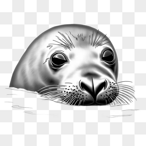 Download Zwart-witte tekening van een zeehond Schetsen online op ...