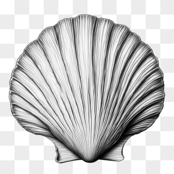 Download Black and White Drawing of a Scallop Shell Sketches Online ...