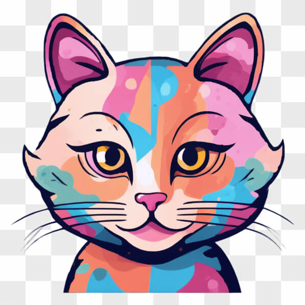 Download Colorful Playful Cat with Expressive Eyes Cartoons Online ...