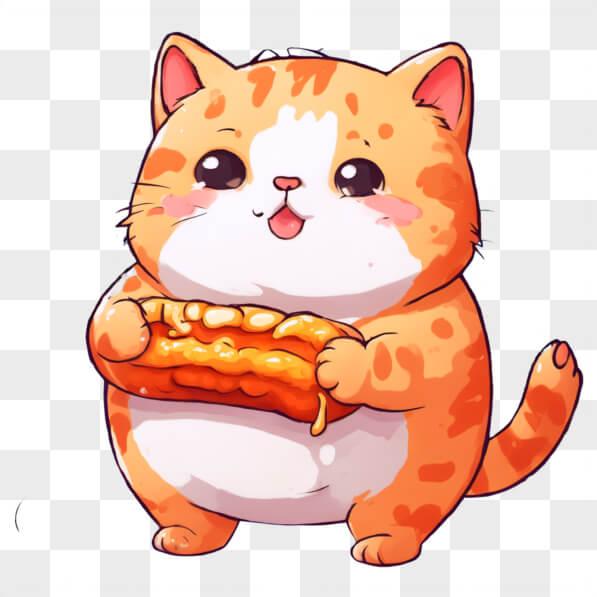 Download Kawaii Cartoon Cat Enjoying Hot Dog Kawaii Online - Creative ...