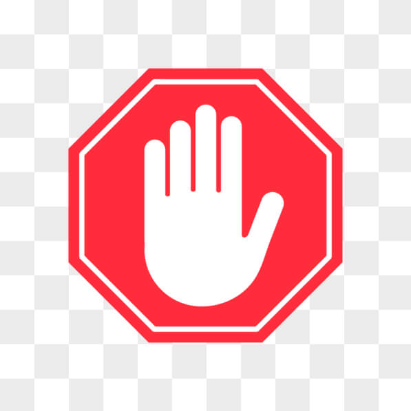 Download Stop Sign with Hand Symbol PNGs Online - Creative Fabrica
