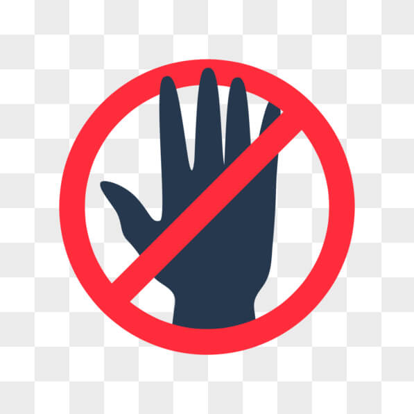 Download Red and Black No Hand Sign with 'Don't' Text PNGs Online ...