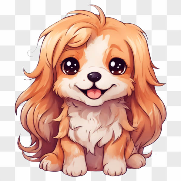 Descarga Perro de Dibujos Animados Kawaii con Cabello Largo y Rizado de ...