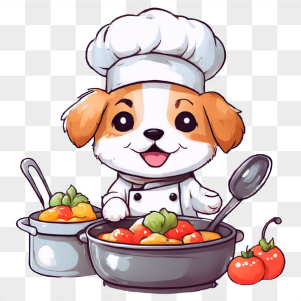 Download Kawaii Chef Dog Cooking with Vegetables Kawaii Online ...