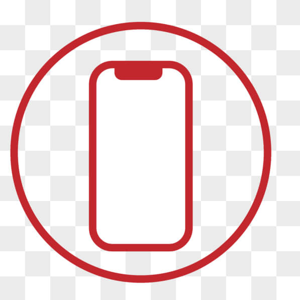 Download Icon of Smartphone in Red Circle PNGs Online - Creative Fabrica