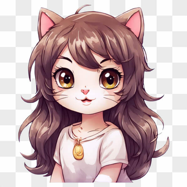 Kawaii Cartoon-Mädchen mit katzenartigem Gesicht Kawaii online ...