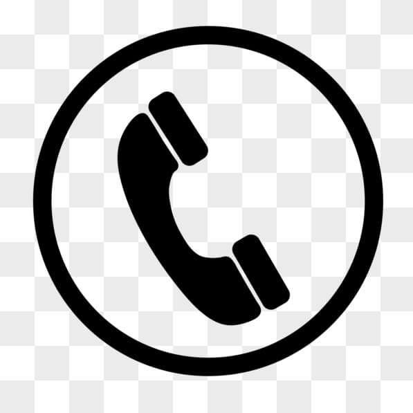 Descarga Icono de teléfono en blanco y negro en círculo abierto PNGs En ...