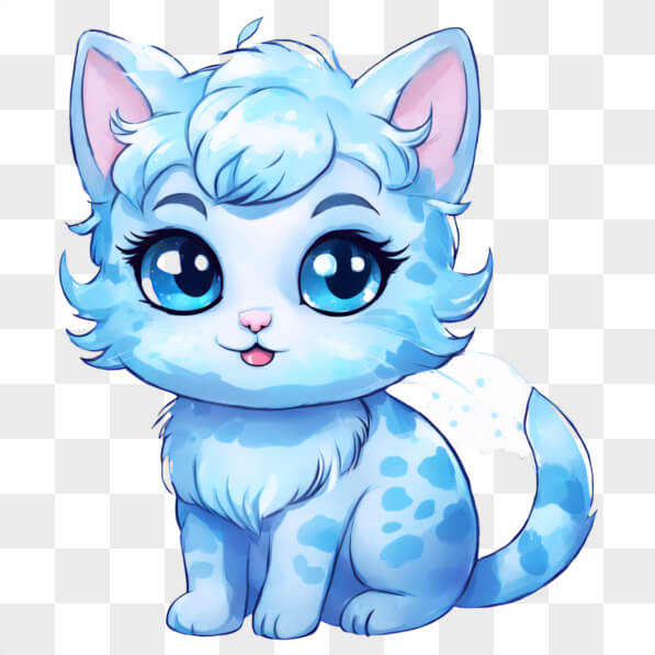 Descarga Gato de Dibujos Animados Kawaii con Ojos Azules y Manchas Blancas Kawaii En Línea ...