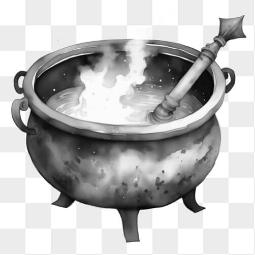 Download Black and White Cauldron Drawing Sketches Online - Creative ...
