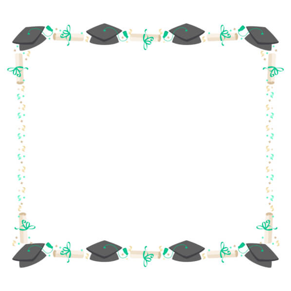 Download Black and White Diploma Frame with Graduation Hats and ...