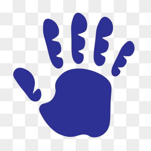 Download Blue Handprint with Fingerprints PNGs Online - Creative Fabrica