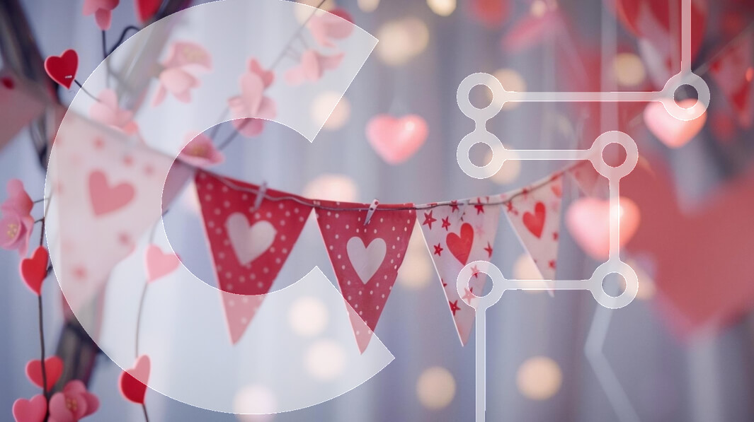 Festive Red and White Buntings for Valentine's Day stock photo ...
