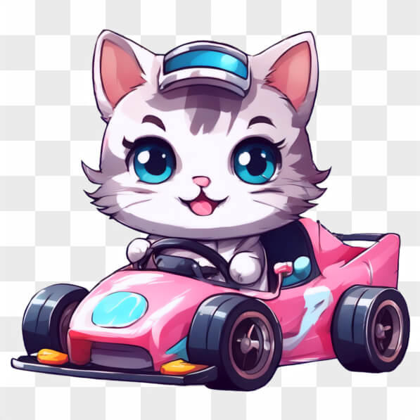Download Kawaii Pink Racing Car with Adorable Cat Driver Kawaii Online ...