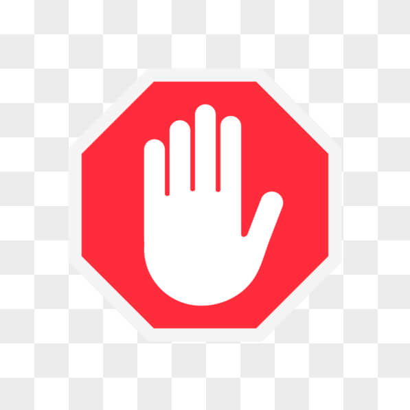 Descarga Señal de Alto Rojo y Blanco con Símbolo de Mano PNGs En Línea ...