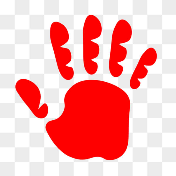 Download Red Hand Print Symbol on White Background PNGs Online ...