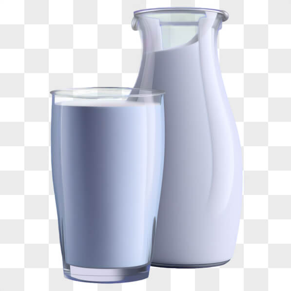 Download Glass of Milk and Empty Pitcher PNGs Online - Creative Fabrica