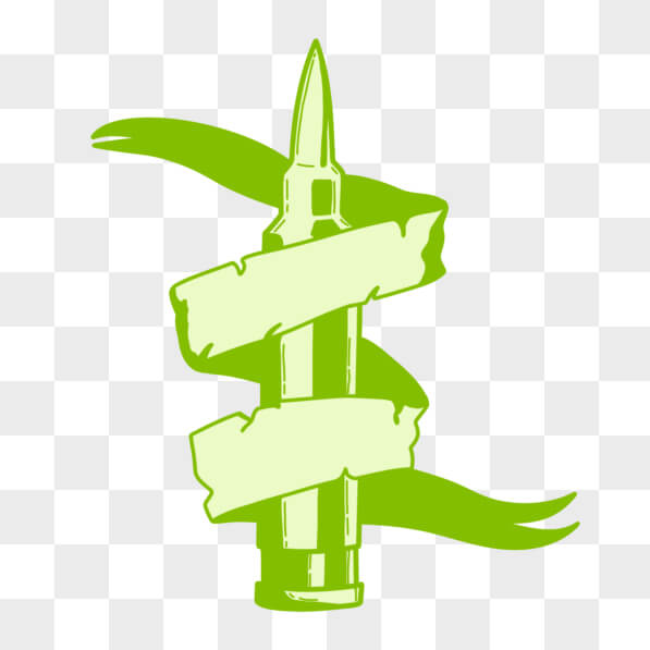 Download Green Bullet with Ribbons PNGs Online - Creative Fabrica